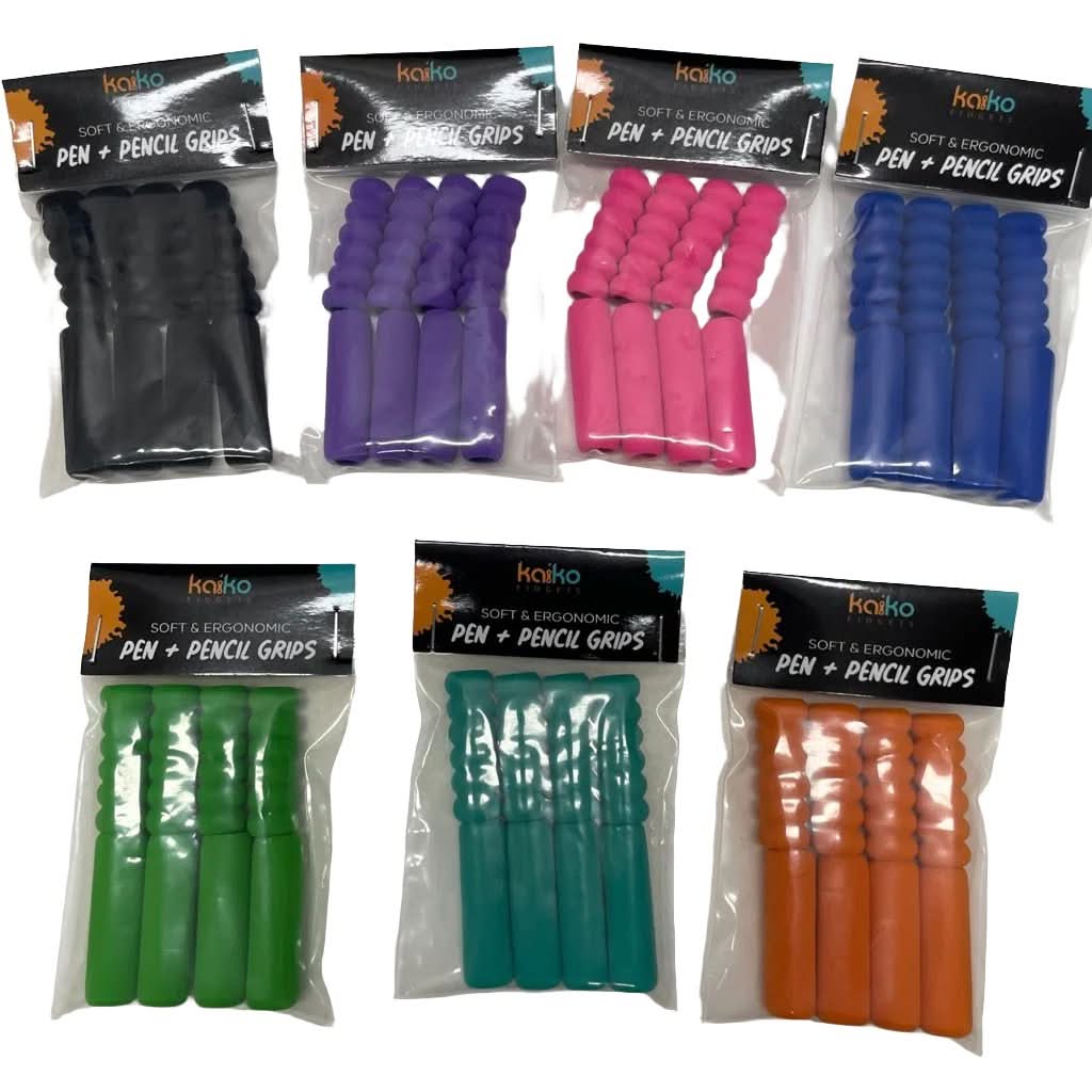 Kaiko Pack of 8 Pen & Pencil Grips - 4 smooth & 4 ribbed — My Sensory Store