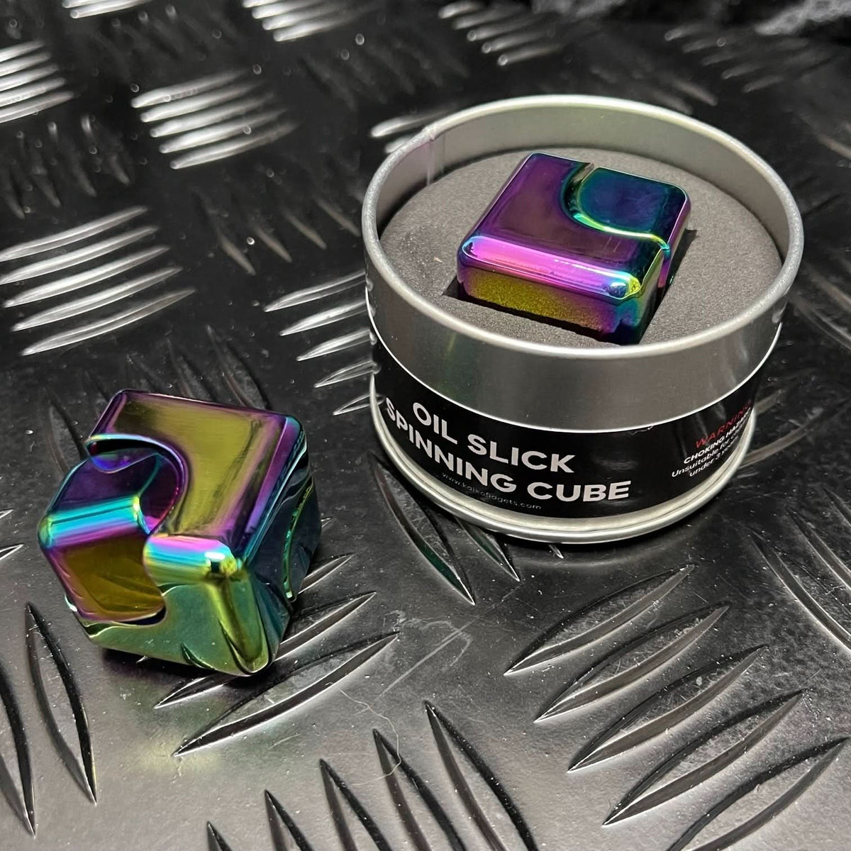 My Sensory Store Oil Slick Metal Spinning Cube Fidget